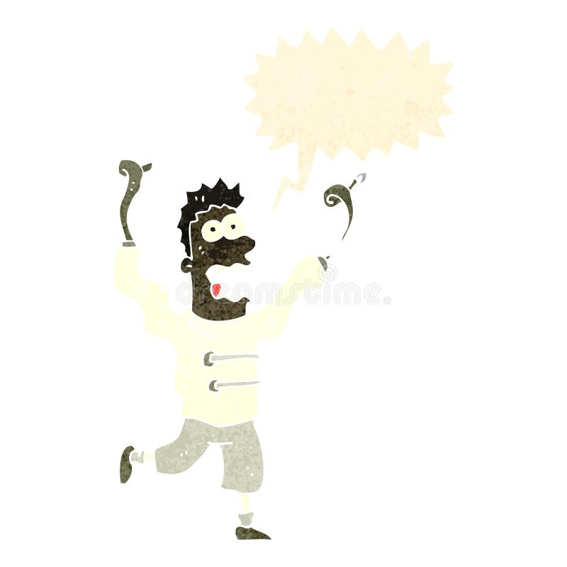 Retro Cartoon Crazy Madman with Straight Jacket Stock Vector ...