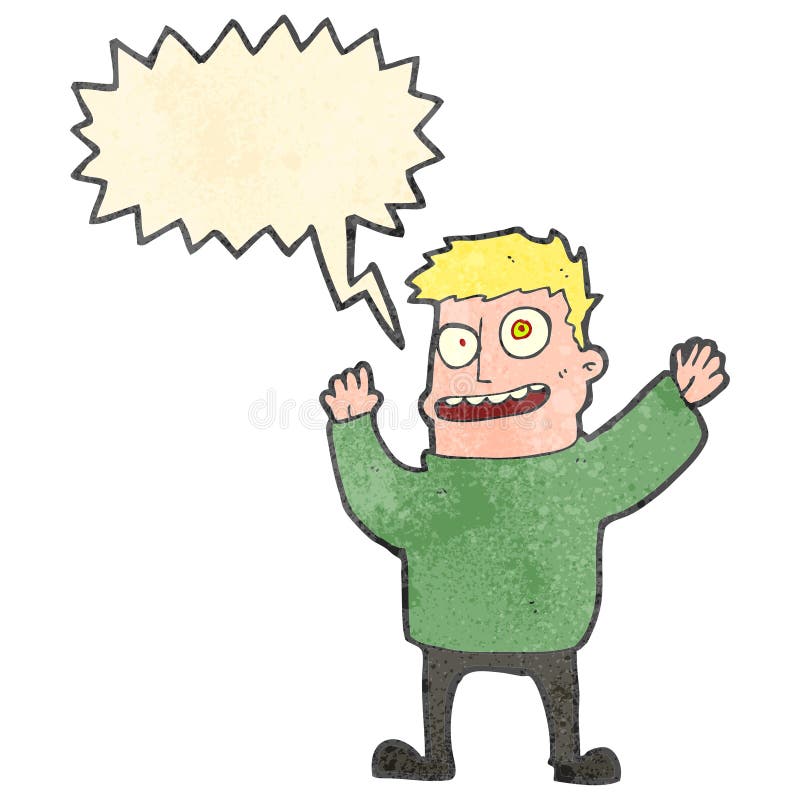 Retro cartoon crazy man stock vector. Illustration of watercolor - 37588813