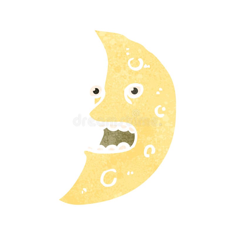 Retro cartoon cresent moon stock illustration. Illustration of texture ...