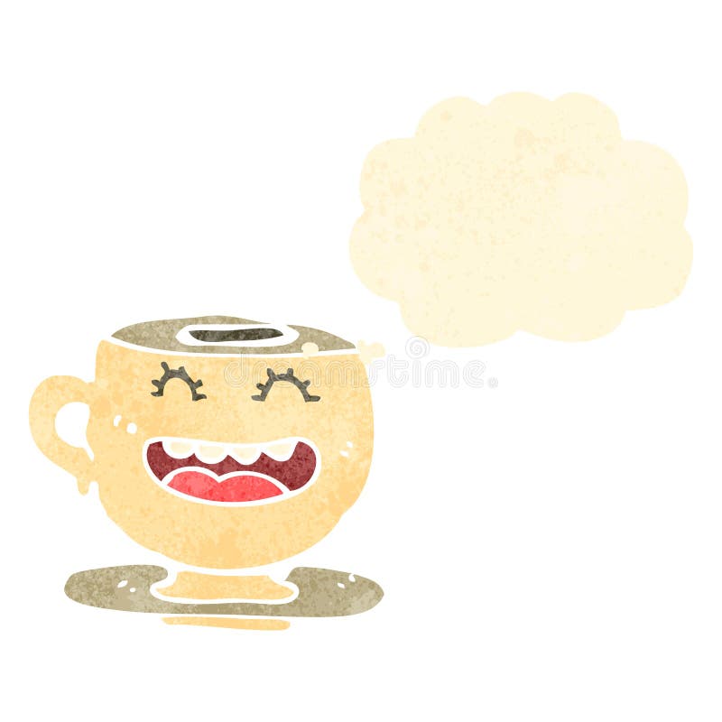 Retro Cartoon Cup with Face Stock Vector - Illustration of drawing ...
