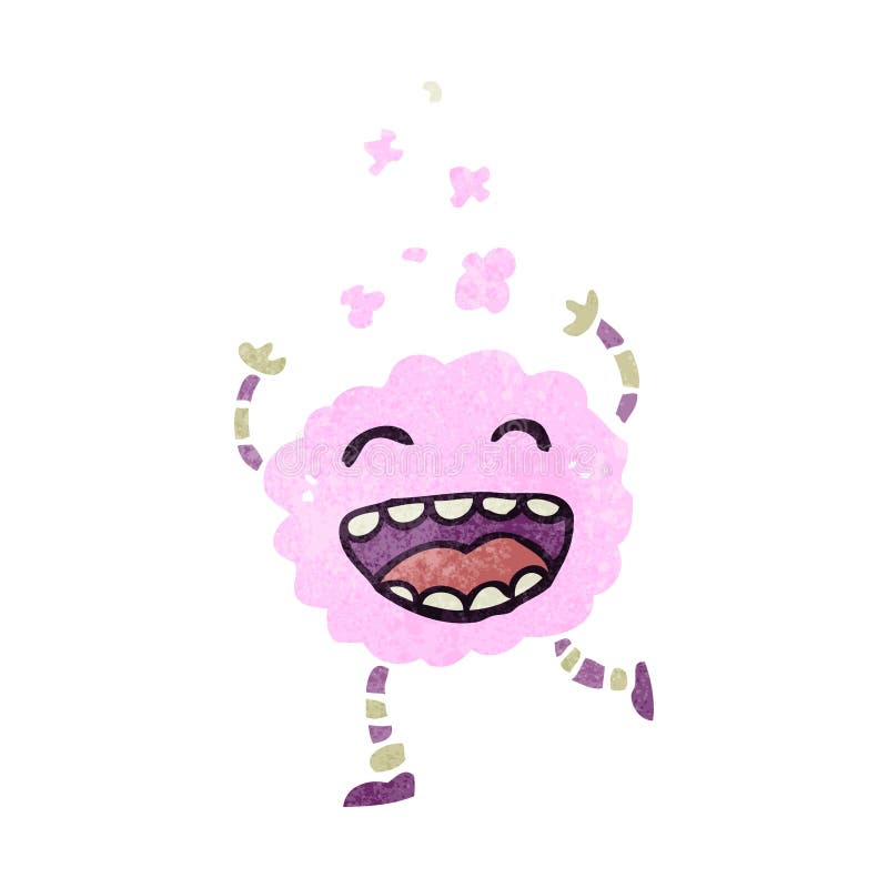 Retro Cartoon Cute Cloud Monster Stock Vector - Illustration of retro ...