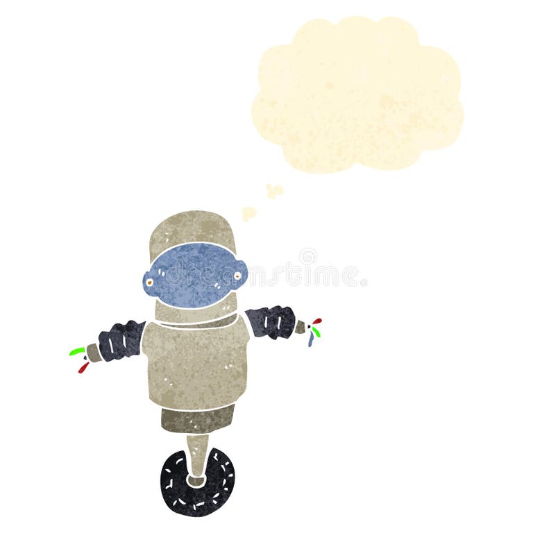 Retro cartoon cyborg stock vector. Illustration of balloon - 37592576