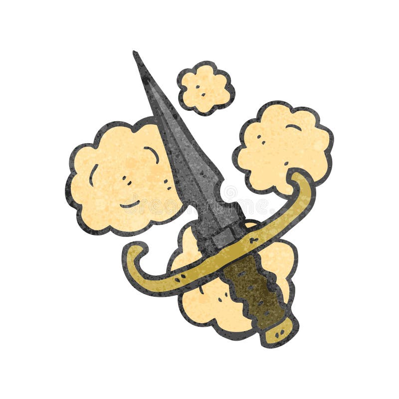 Retro cartoon dagger stock vector. Illustration of funny - 37579603