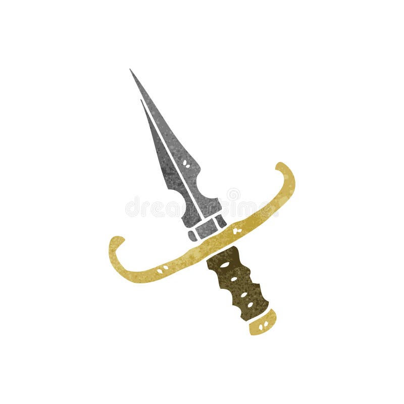 Retro Cartoon Dagger Symbol Stock Vector - Illustration of artwork ...