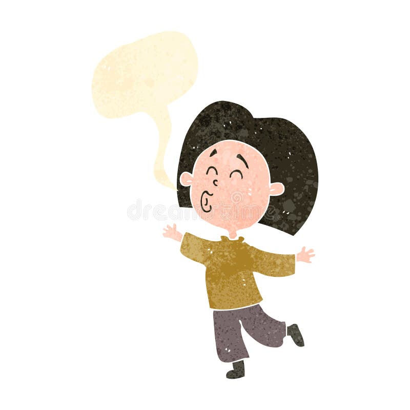 Retro cartoon dancing boy stock vector. Illustration of character ...