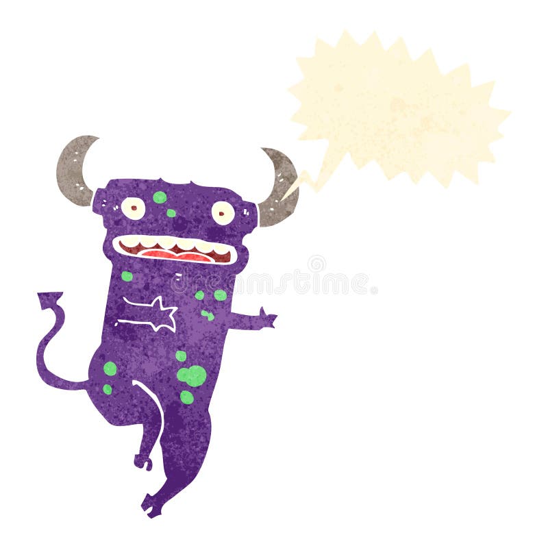 Retro Cartoon Dancing Devil Stock Vector - Illustration of cloud, devil ...