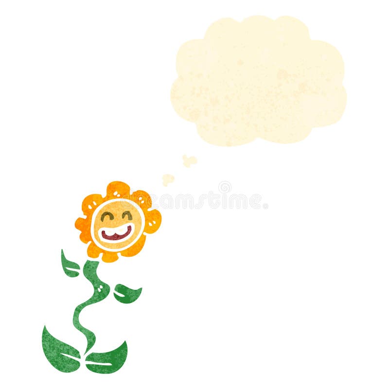Retro Cartoon Dancing Flower Stock Illustration - Illustration of ...