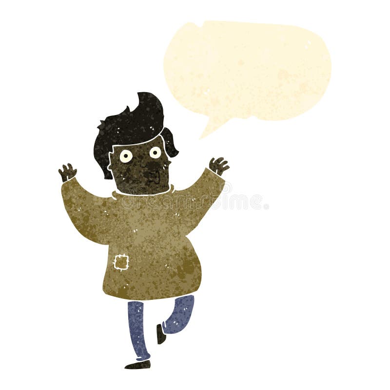 Retro Cartoon Dancing Man in Rags Stock Vector - Illustration of ...