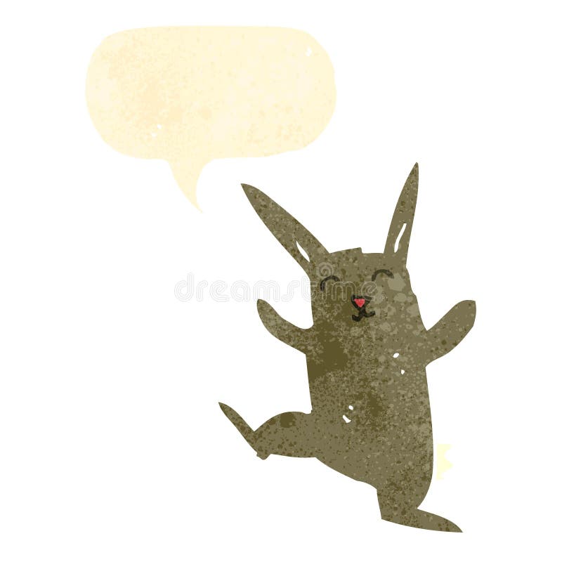 Retro Cartoon Dancing Rabbit Stock Vector - Illustration of retro, hand ...