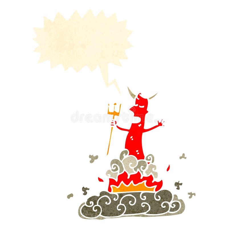 Retro cartoon devil stock vector. Illustration of watercolor - 37573989