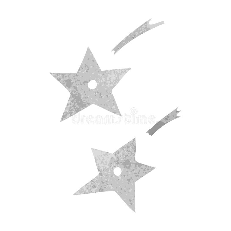 Retro Cartoon Doodle of Ninja Throwing Stars Stock Vector ...