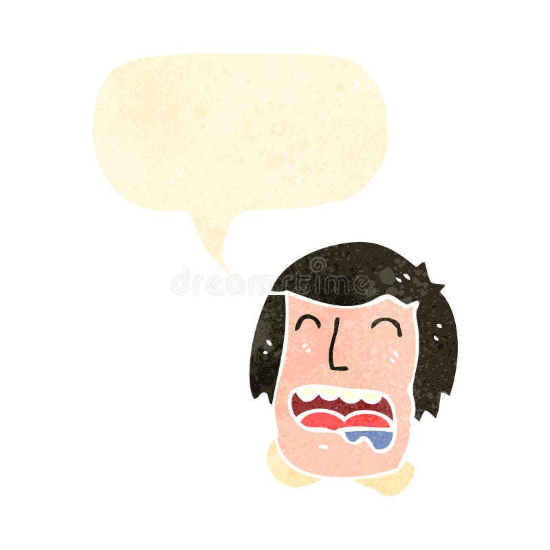 Retro Cartoon Drooling Man with Speech Bubble Stock Vector ...
