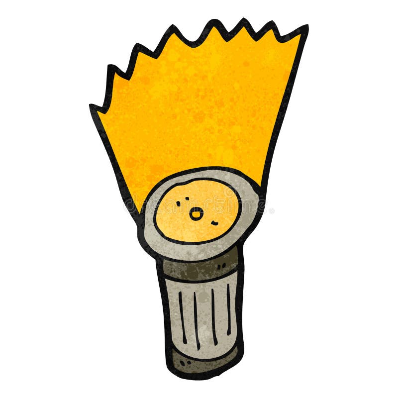 Retro Cartoon Electric Torch Stock Vector - Illustration of grunge ...