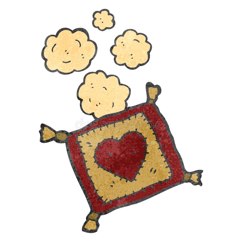 Retro Cartoon Embroidered Cushion Stock Vector - Illustration of doodle ...