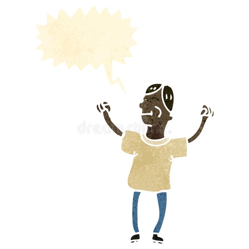 Retro cartoon excited man stock vector. Illustration of cartoon - 37577873