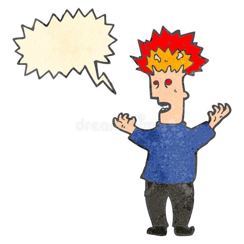Retro Cartoon Exploding Head Man Stock Vector - Illustration of hand ...