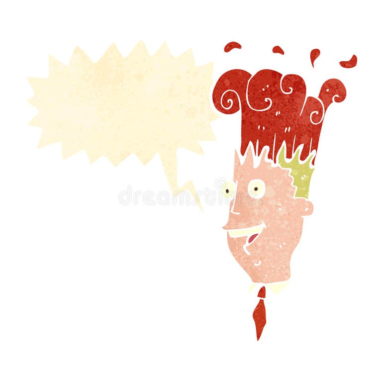 Retro Cartoon Exploding Head Man Stock Vector - Illustration of texture ...