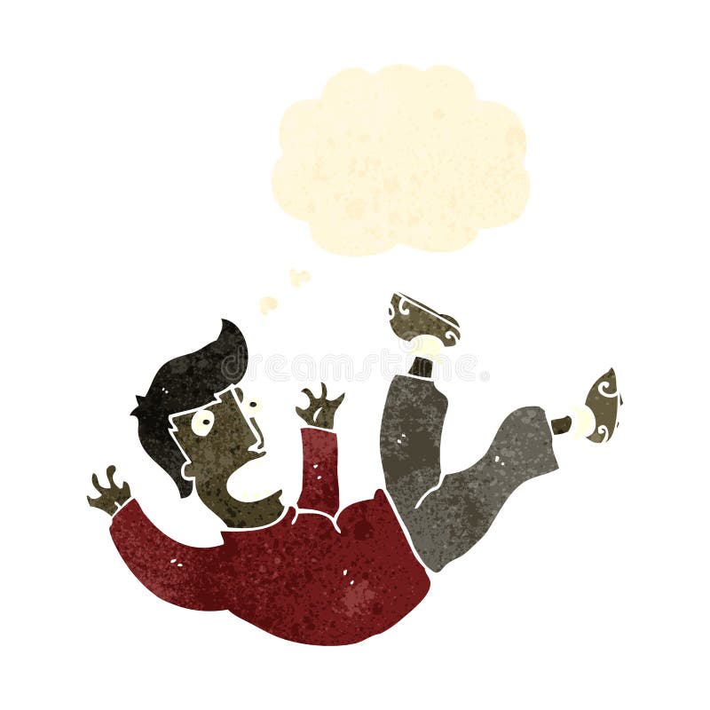 Retro cartoon falling man stock vector. Illustration of thought - 37590796