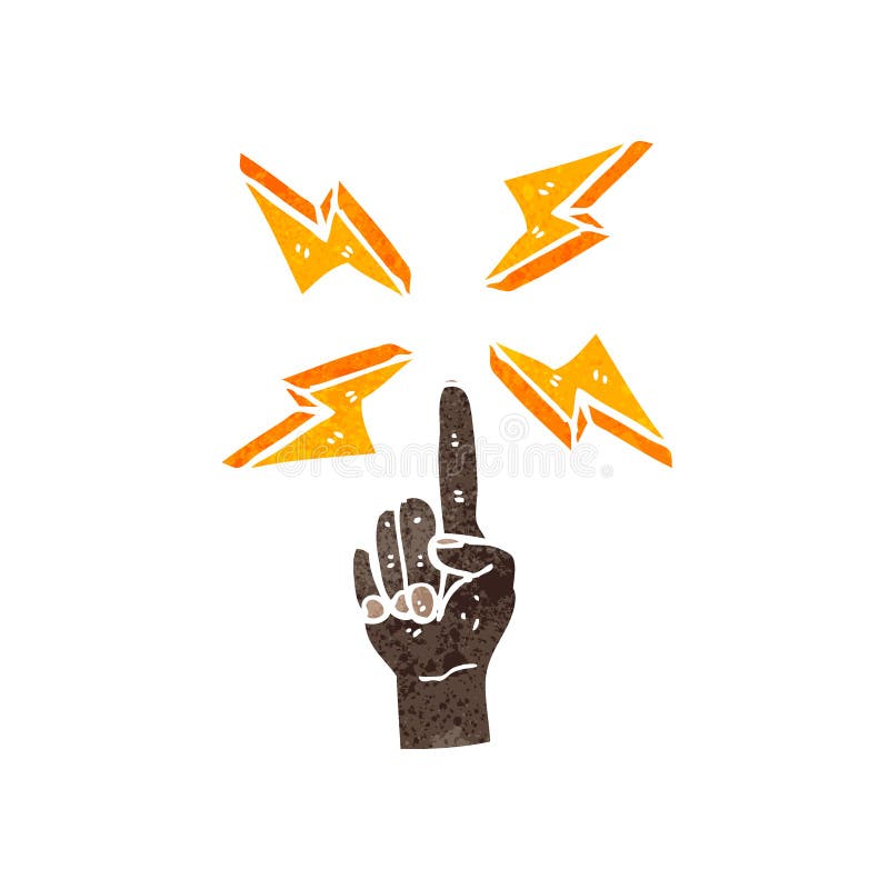 Cartoon finger poke stock vector. Illustration of retro - 38055210