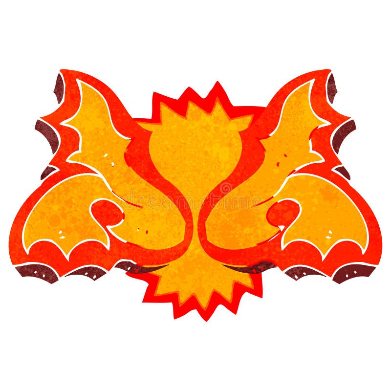 Retro Cartoon Fire Decorative Element Stock Illustration - Illustration ...