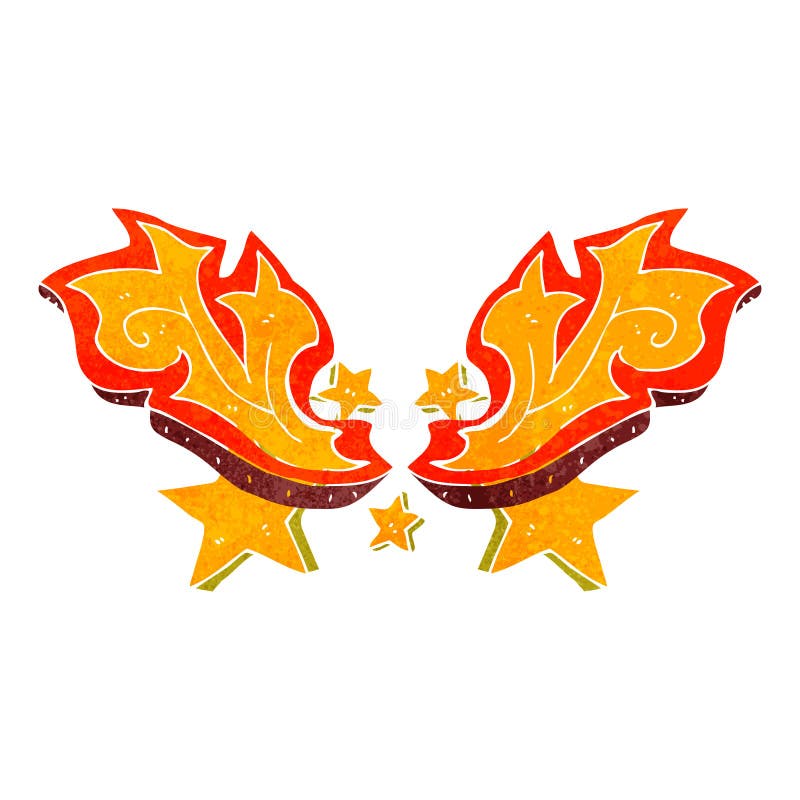 Retro Cartoon Fire Decorative Element Stock Illustration - Illustration ...