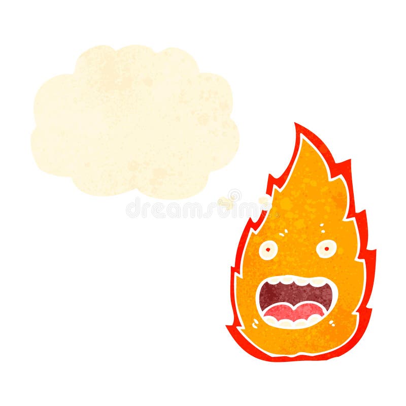 Retro cartoon flame stock vector. Illustration of drawing - 37569250