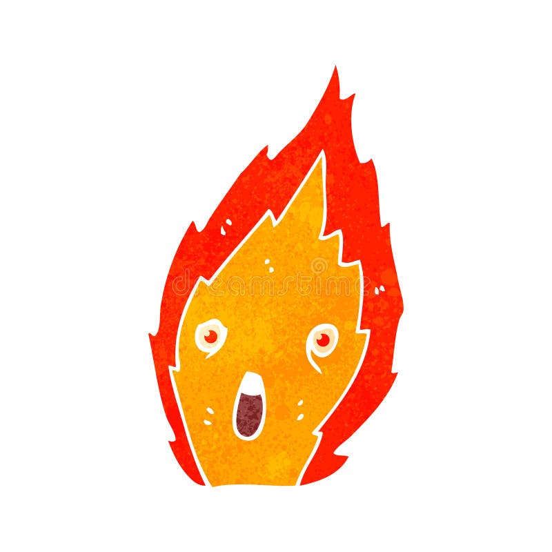 Retro Cartoon Flame Character Stock Vector - Illustration of cartoon ...