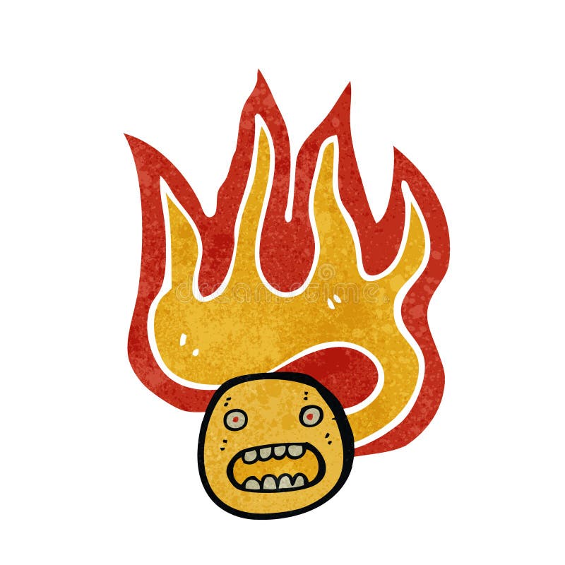 Retro Cartoon Flaming Emoticon Face Stock Vector - Illustration of ...