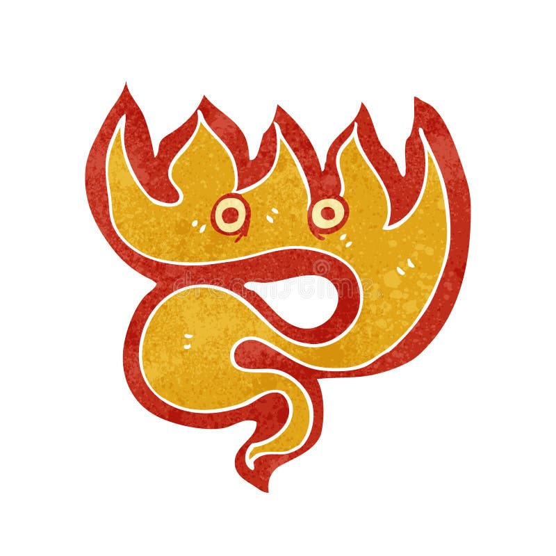 Retro Cartoon Flaming Emoticon Face Stock Vector - Illustration of ...