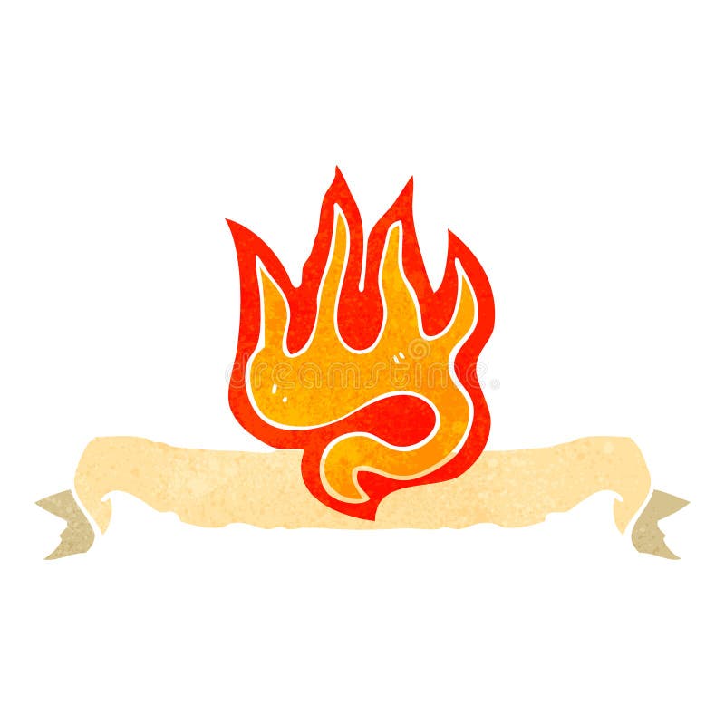 Retro Cartoon Flaming Scroll Stock Illustration - Illustration of ...