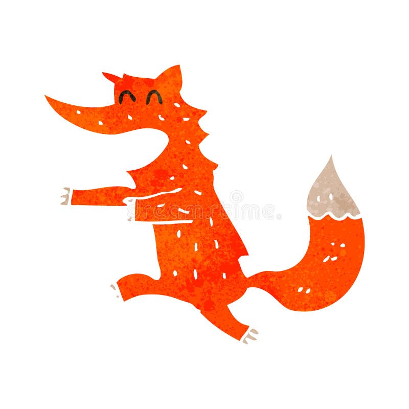 Retro cartoon fox stock vector. Illustration of artwork - 37599326
