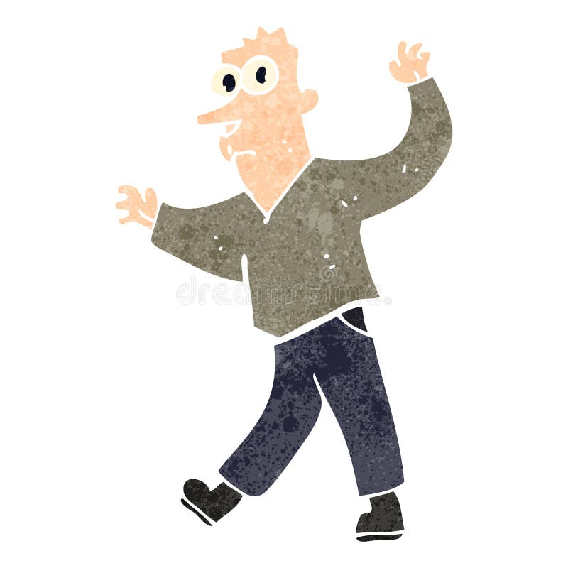 Retro Cartoon Frightened Man Stock Vector - Illustration of scared ...