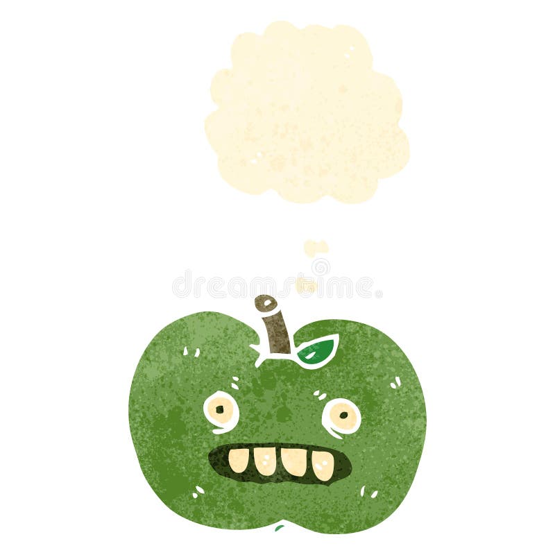Retro cartoon funny apple stock vector. Illustration of cloud - 37587188