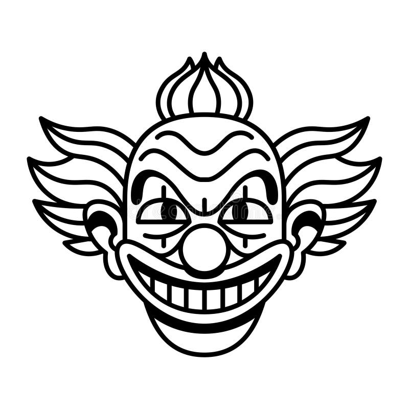 Vector Retro Cartoon Funny Clown Head Isolated Stock Vector ...