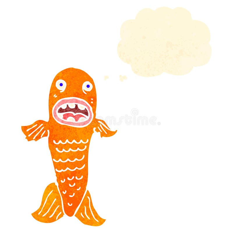Retro cartoon funny fish stock vector. Illustration of idea - 37584856