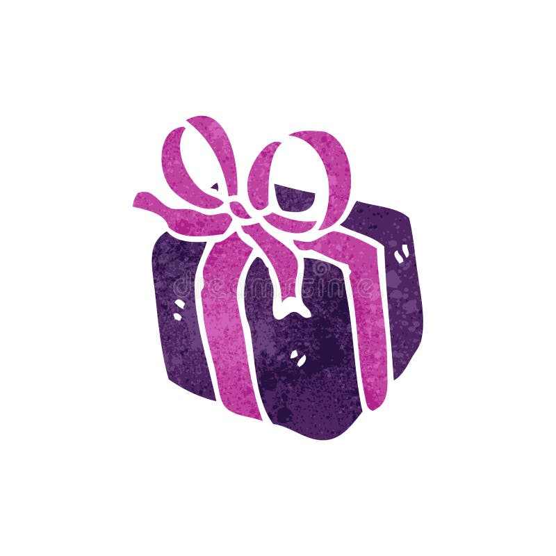 Retro cartoon gift stock vector. Illustration of present - 37587113
