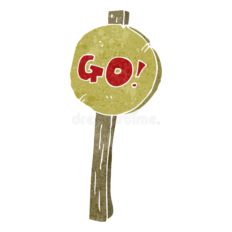 Retro cartoon go sign stock vector. Illustration of painted - 37587033