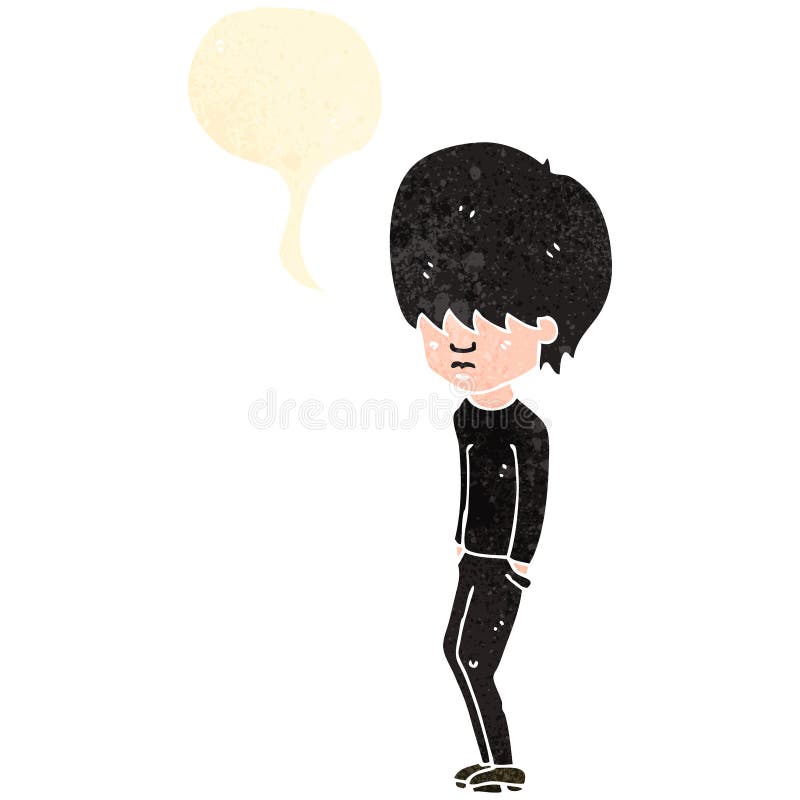 Retro Cartoon Goth Teen Boy Stock Vector - Illustration of traditional ...