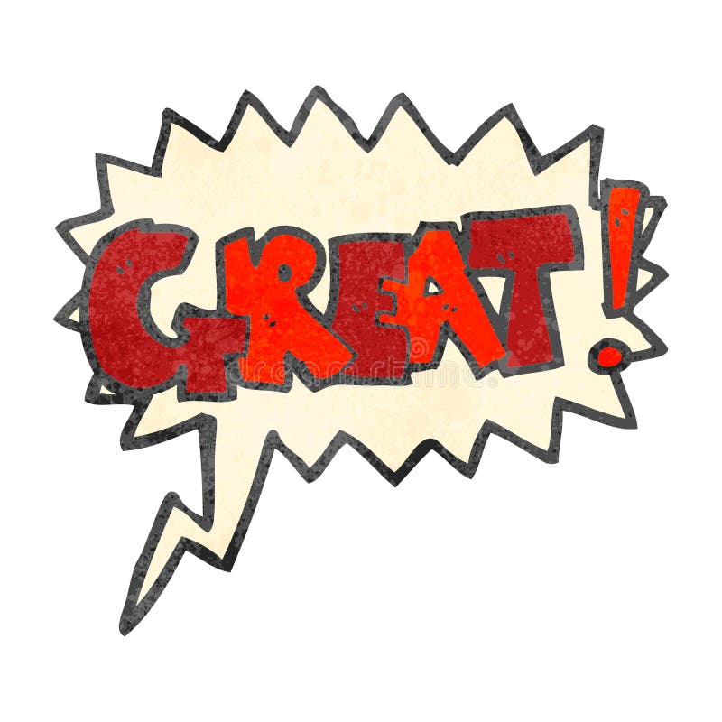 Retro Cartoon Great Comic Book Shout Stock Vector - Illustration of ...