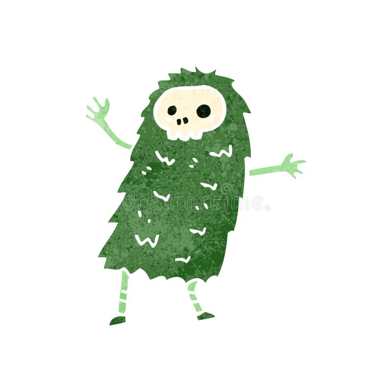 Retro Cartoon Green Monster Stock Vector - Illustration of character ...