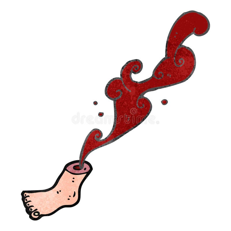Retro Cartoon Gross Severed Foot Stock Vector - Illustration of hand ...