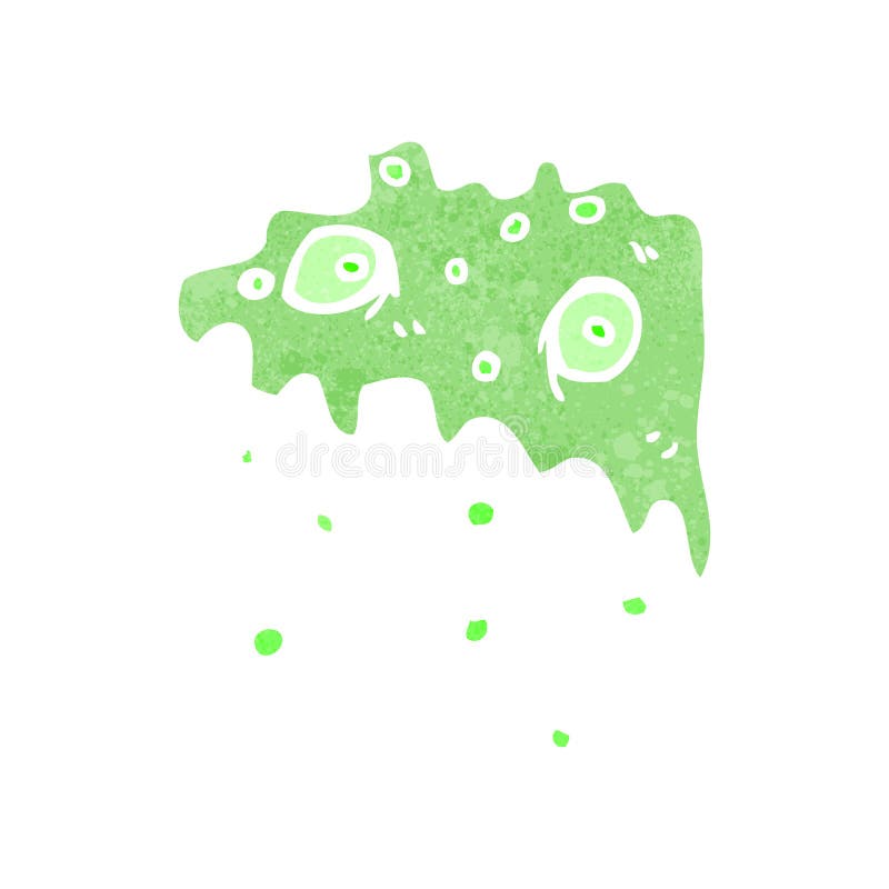 Retro Cartoon Gross Slime Monster Stock Vector - Illustration of hand ...
