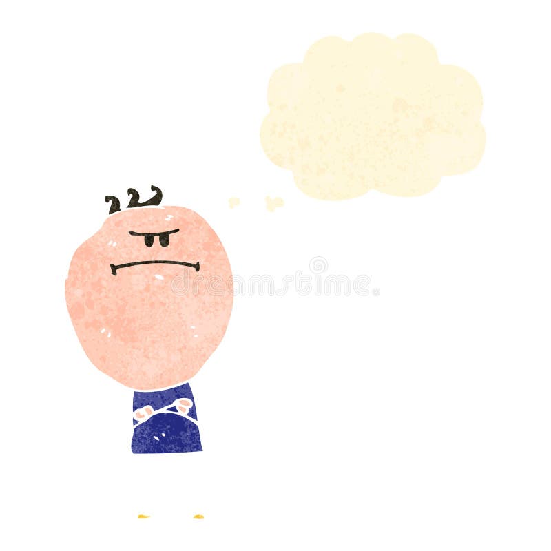Retro cartoon grumpy man stock illustration. Illustration of funny ...