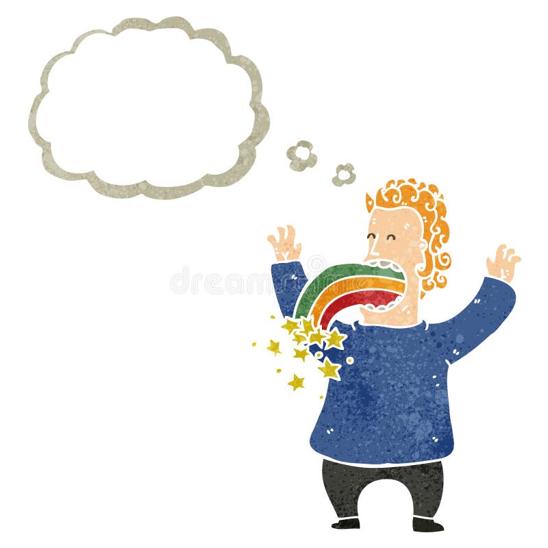 Cartoon hallucinating man stock vector. Illustration of hand - 38066873