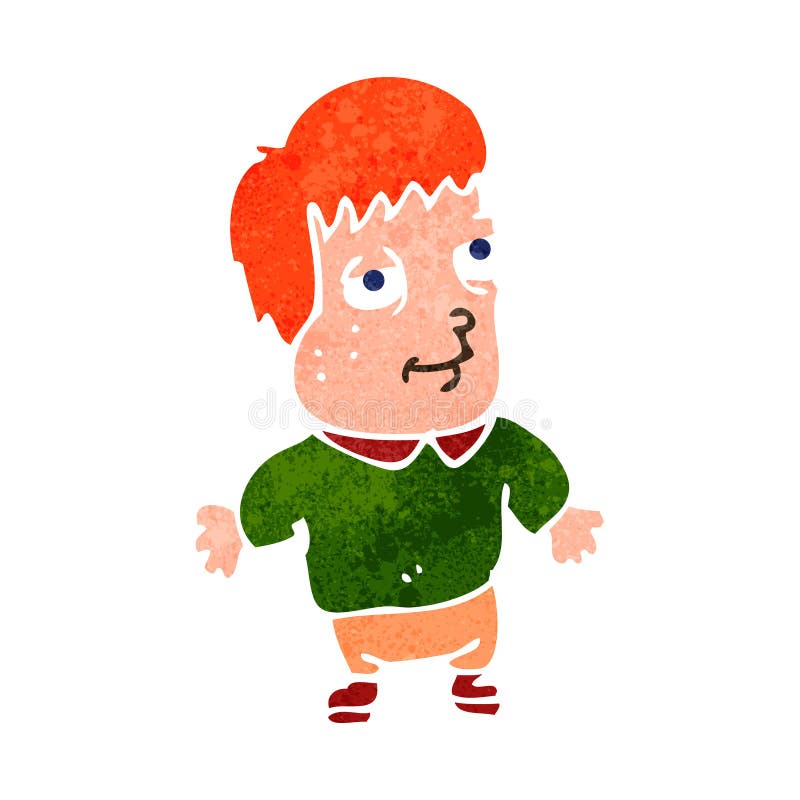 Retro cartoon happy boy stock vector. Illustration of fashioned - 37596454