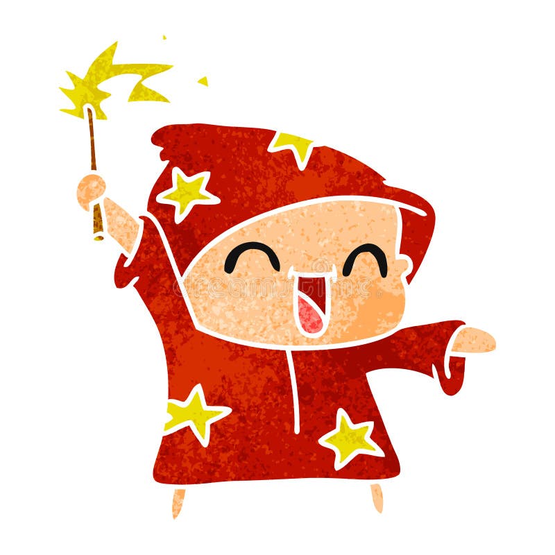 Cartoon Kawaii Cute Little Wizard Magic Witch Powers Spell Art Artwork ...