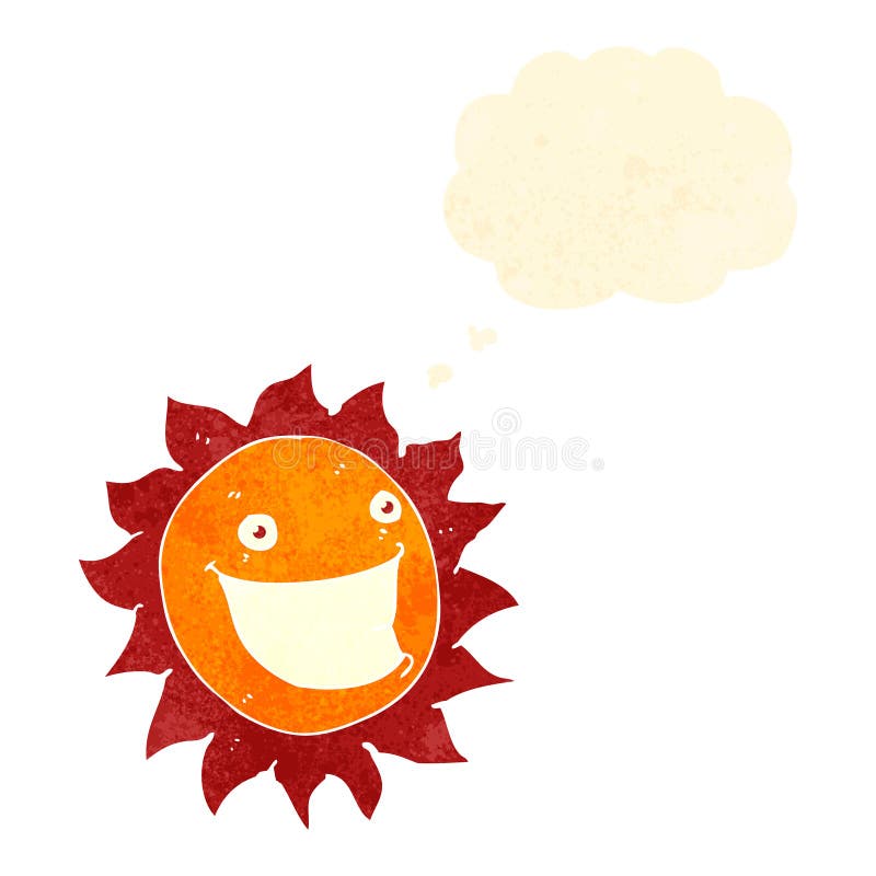 Retro cartoon happy sun stock vector. Illustration of cartoon - 37594058