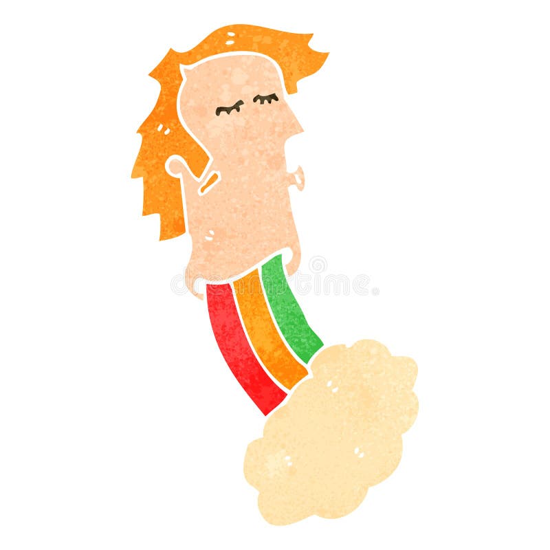 Retro Cartoon Head in Cloud Stock Vector - Illustration of colorful ...