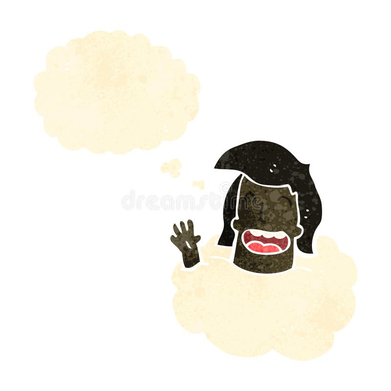 Retro Cartoon Head in Clouds, Stock Illustration - Illustration of ...