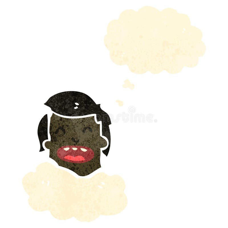 Retro Cartoon Head in Clouds, Stock Illustration - Illustration of ...